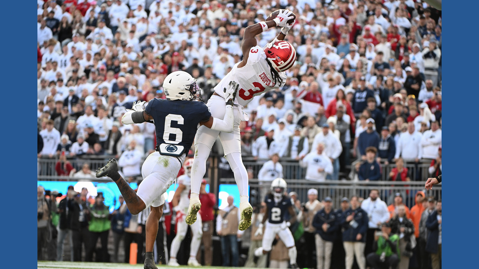 Omar Cooper Jr's toe-tap TD keeps No. 2 Indiana's undefeated season ...