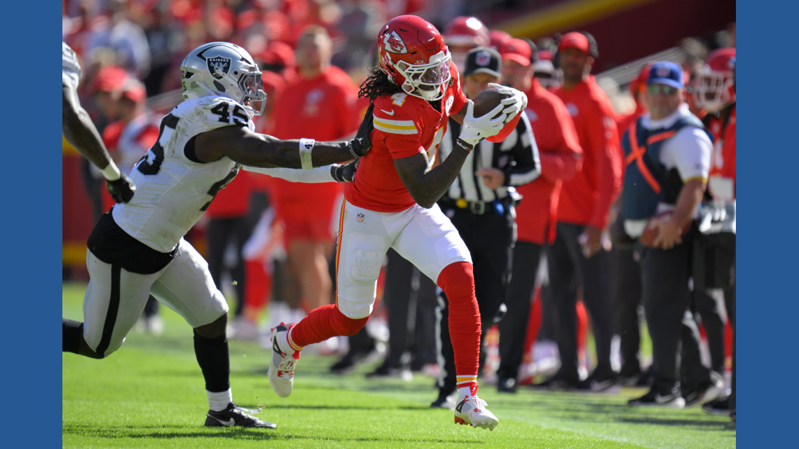Patrick Mahomes leads Chiefs to 31-0 rout of Raiders as Rashee Rice returns with 2 TDs | wwltv.com
