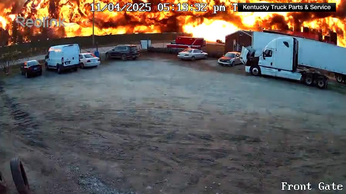 Surveillance footage captures massive explosion in Louisville UPS plane ...