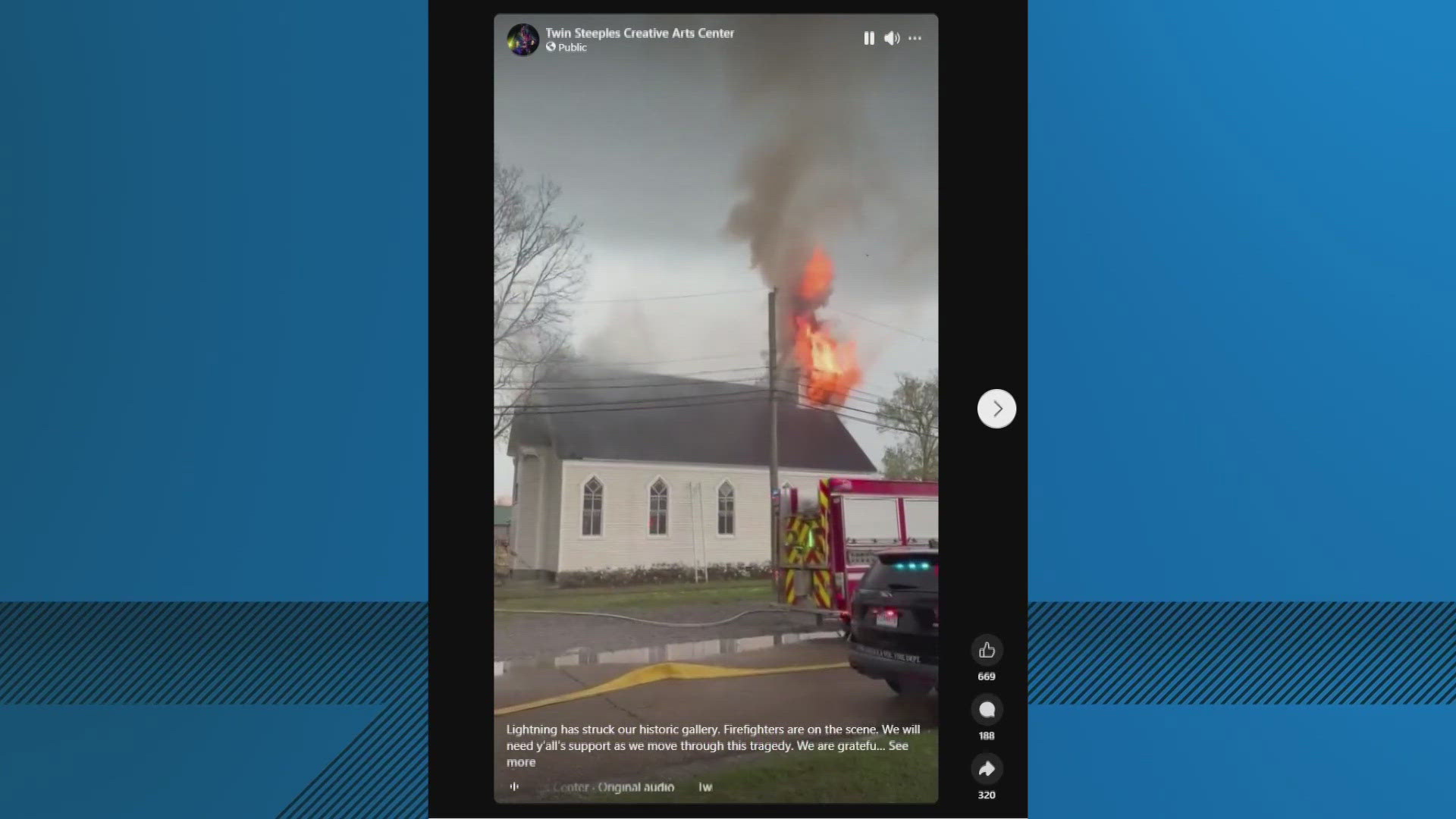 Lightning strike suspected of sparking fire at Northshore arts center ...
