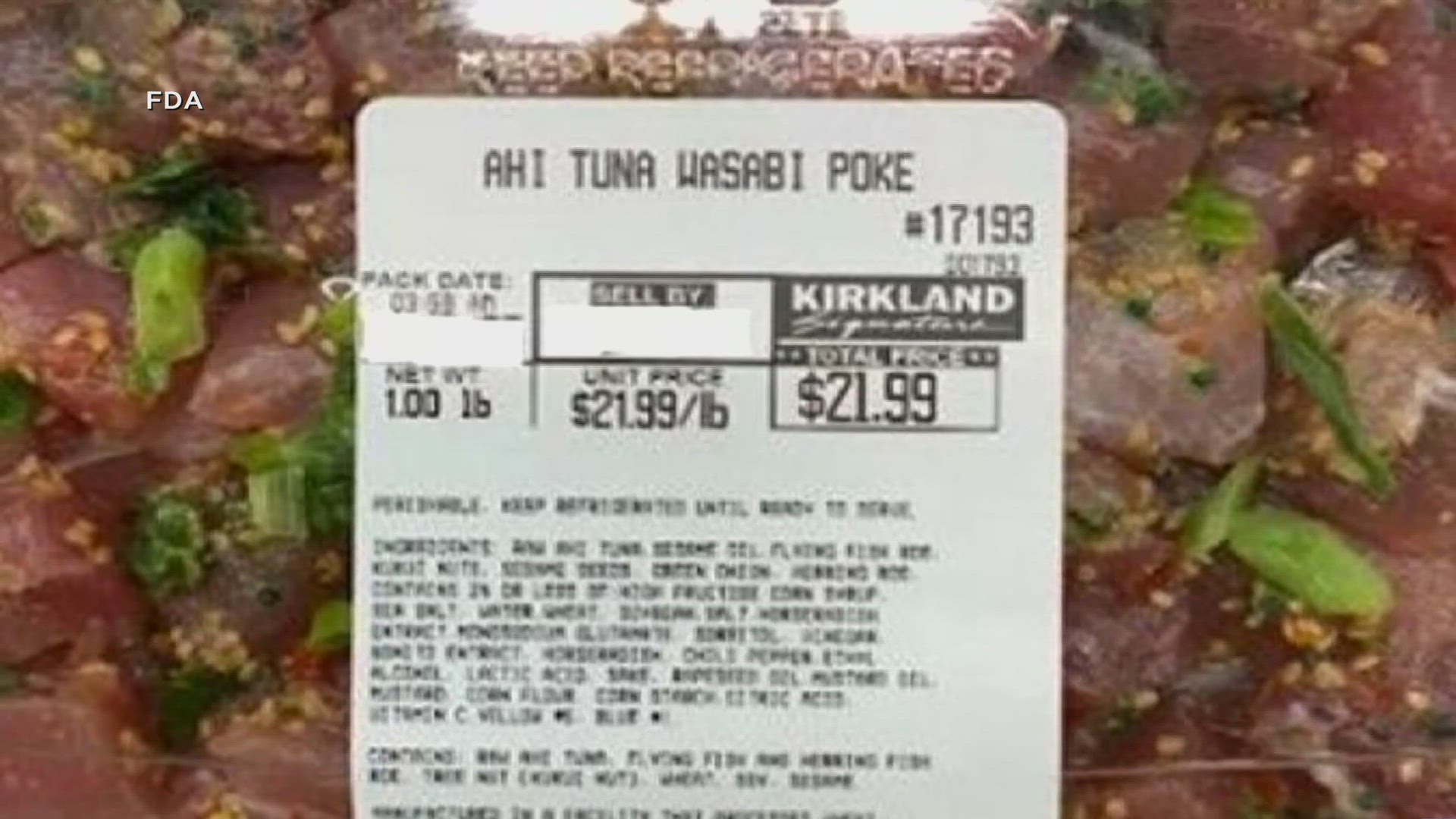 Kirkland Ahi Tuna Wasabi poke recalled | wwltv.com