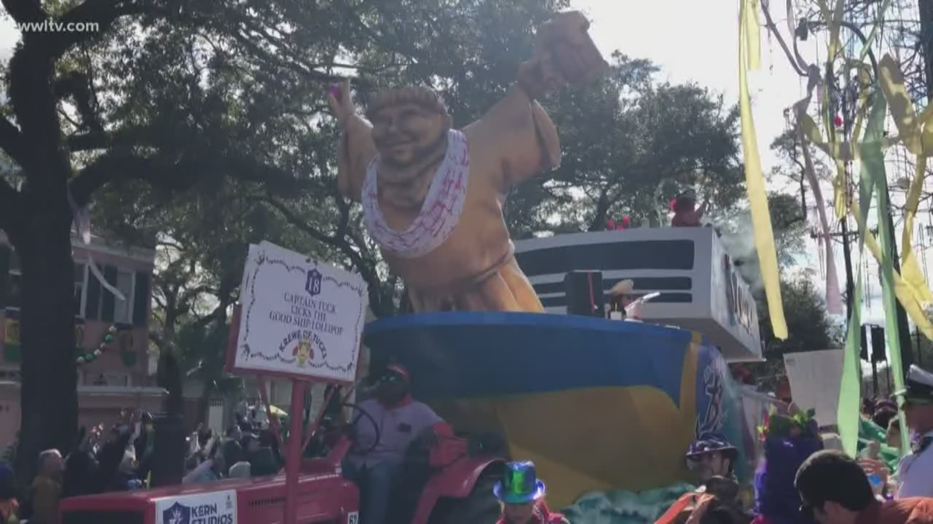 Woman rescued after falling under float during Tucks parade | wwltv.com