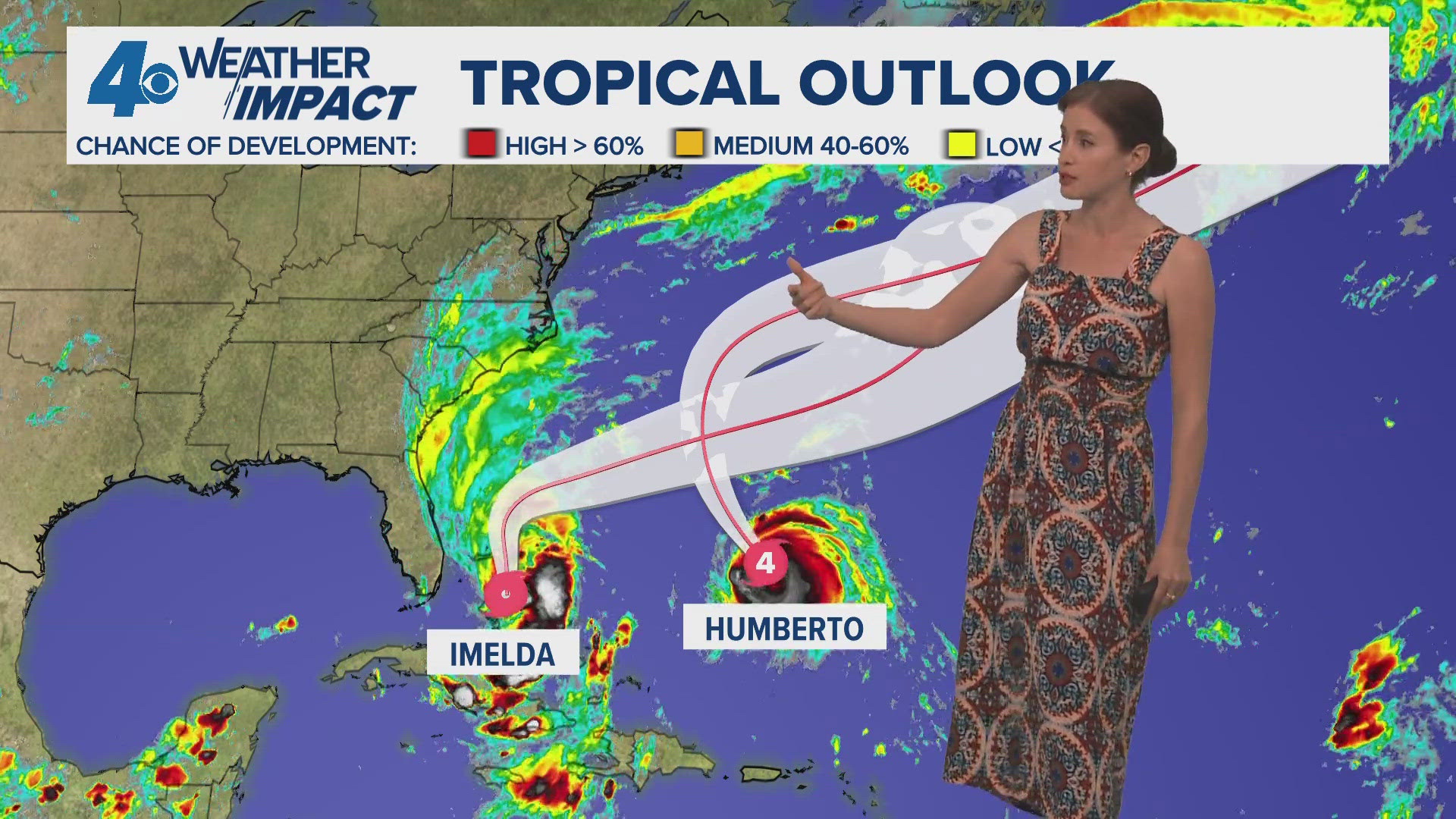 Sunday 10 PM Tropical Update: Tracking Tropical Storm Imelda and Hurricane Humberto | wwltv.com