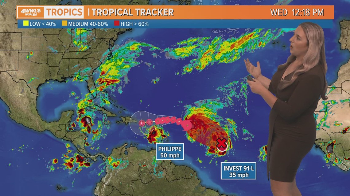 Wednesday Noon Tropical Update Tropical Storm Philippe And Invest 91