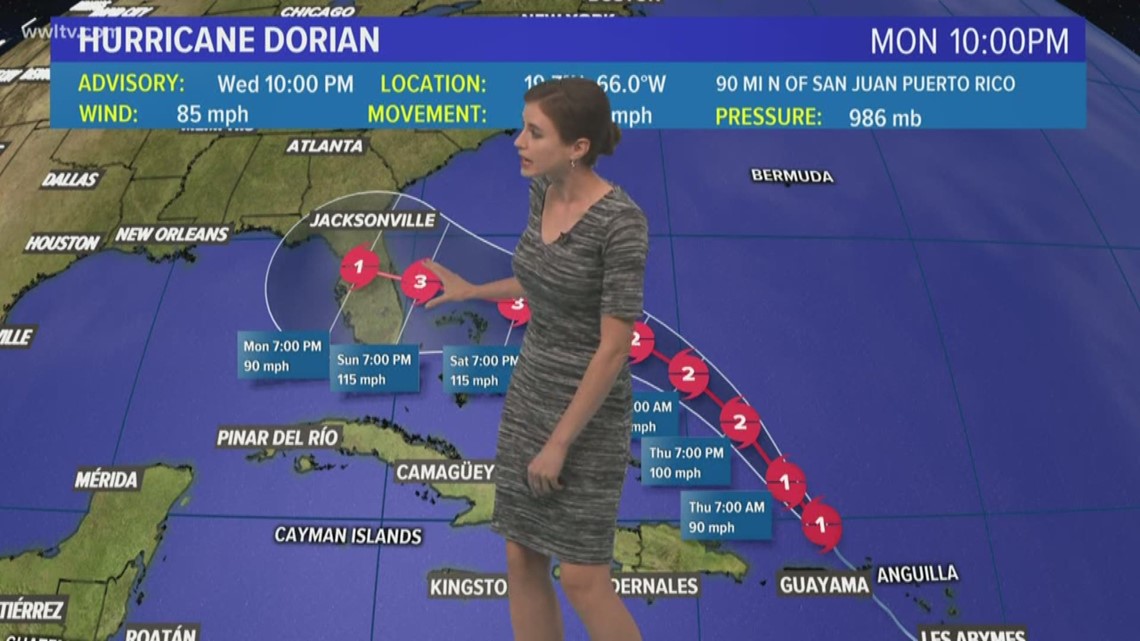Weather and tropics: A cold front and tracking Hurricane Dorian | wwltv.com