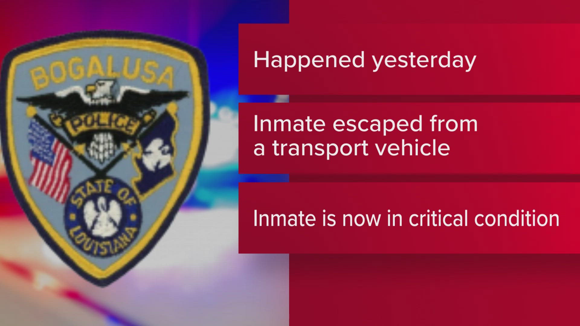 Inmate critically injured after jumping from prisoner transport in ...