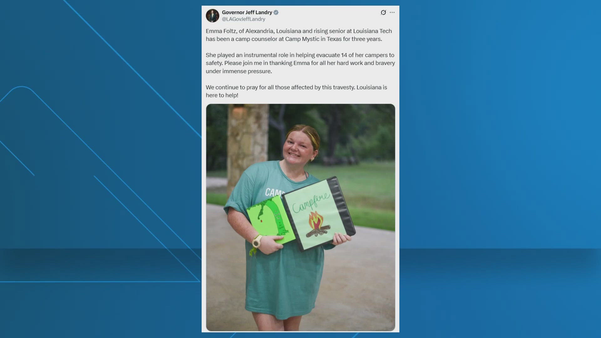 Young woman from Louisiana helped evacuate campers at Camp Mystic ...