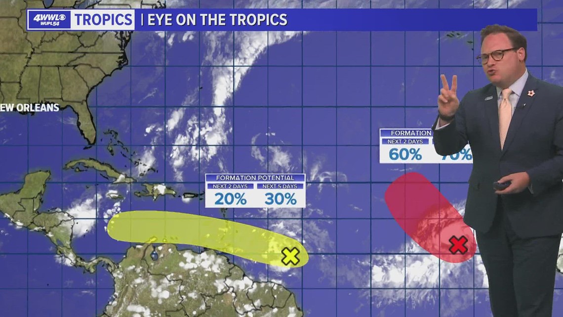 Eye on Tropics: Watching 2 tropical disturbances | wwltv.com