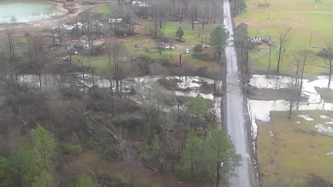 Drone footage: Tornado damage in Bossier Parish | wwltv.com