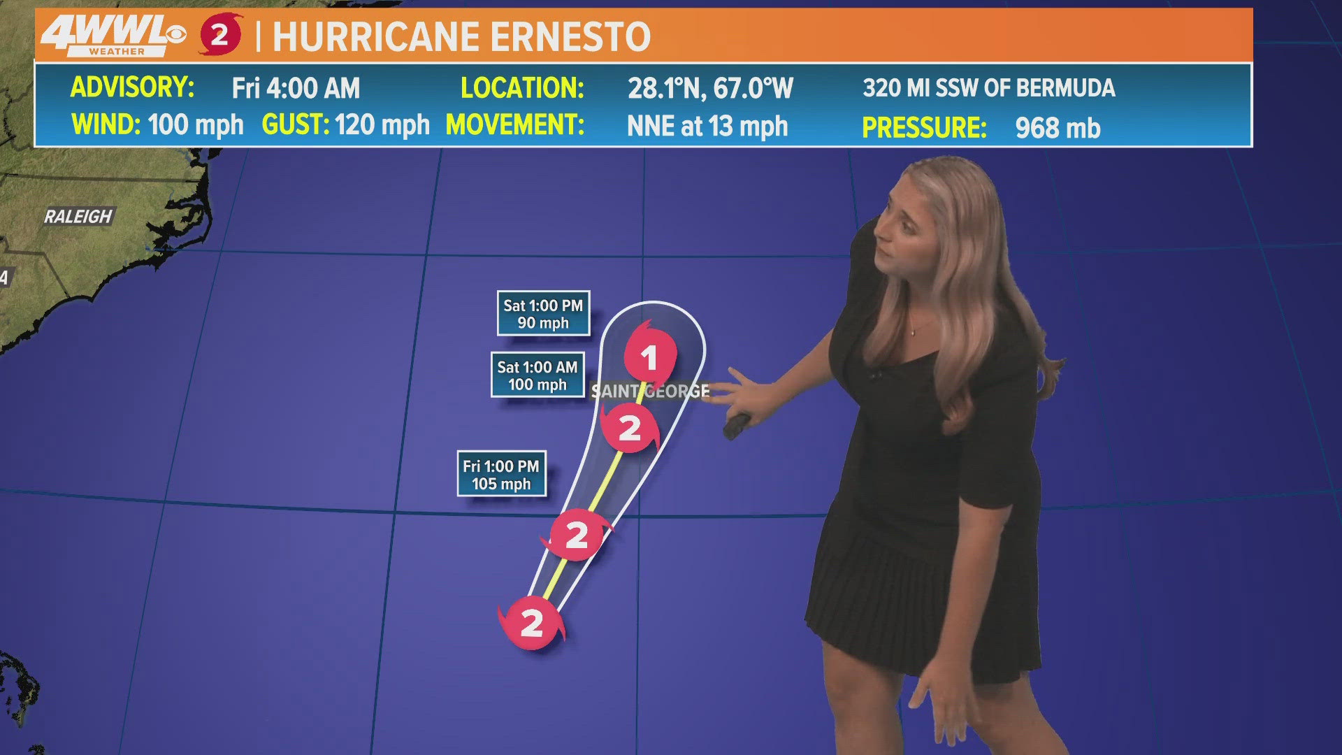 Friday 5 AM Tropical Update: Hurricane Ernesto heading to Bermuda ...