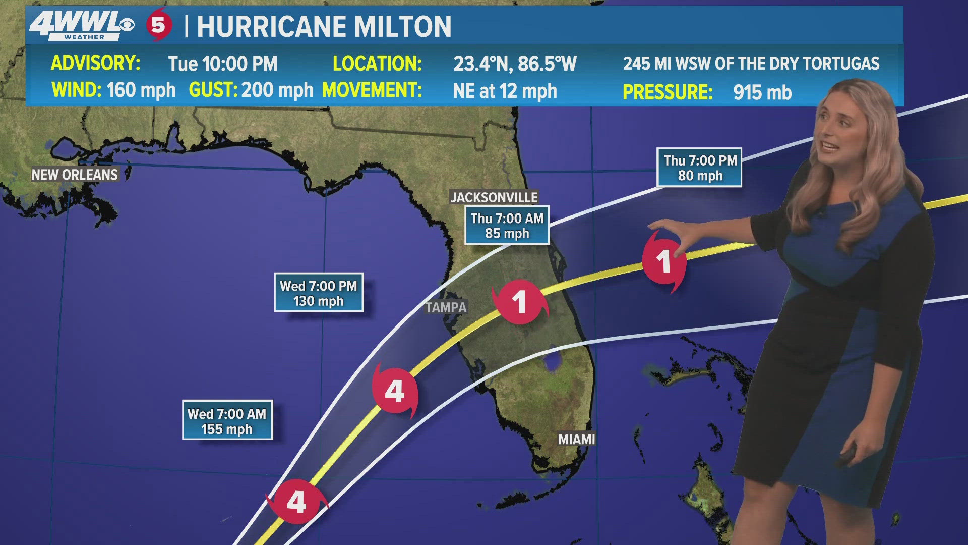 Tuesday 10pm Tropical Update: Hurricane Milton to land in Florida as ...