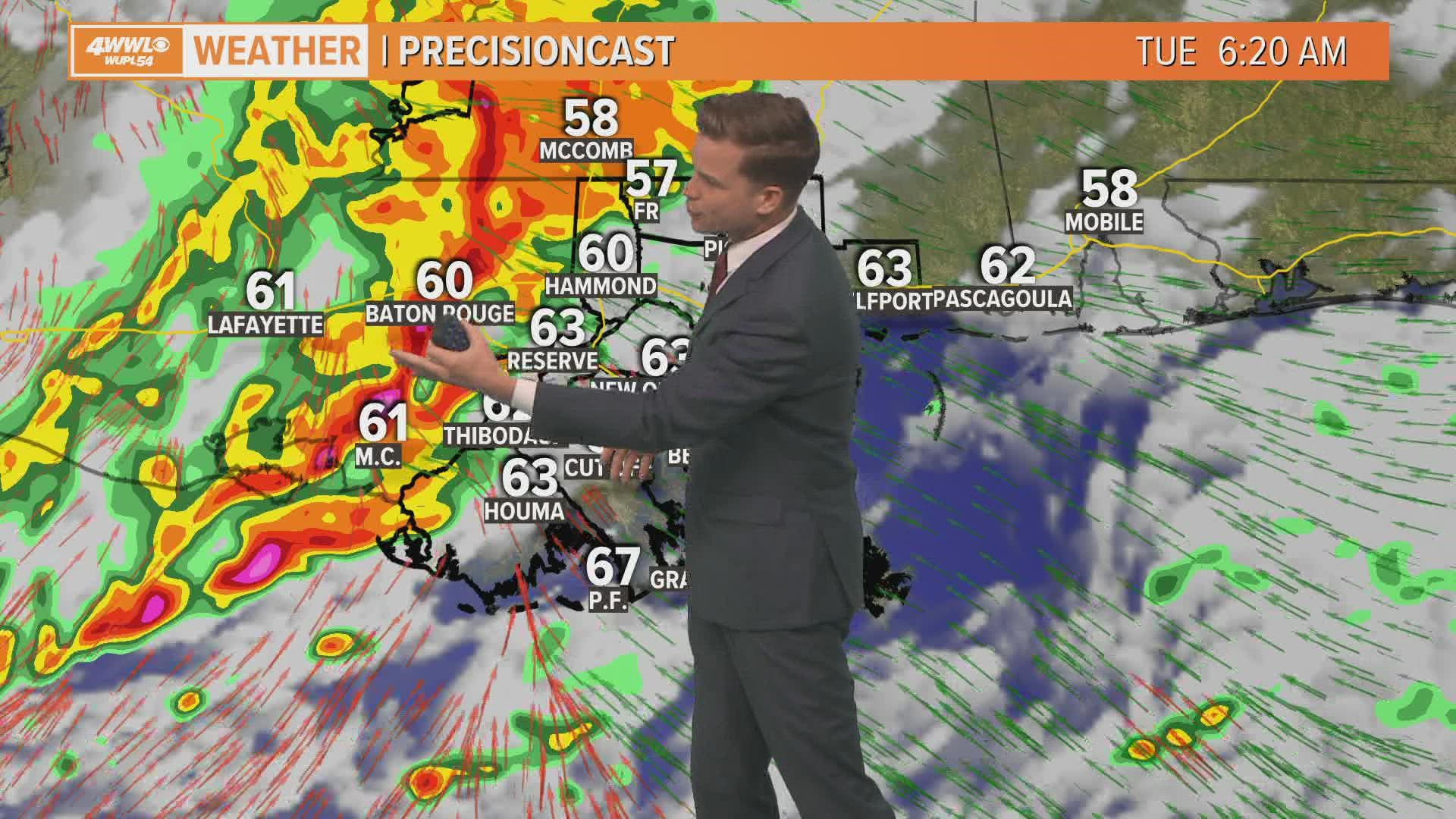 Quiet Monday, storms move in Tuesday morning | wwltv.com