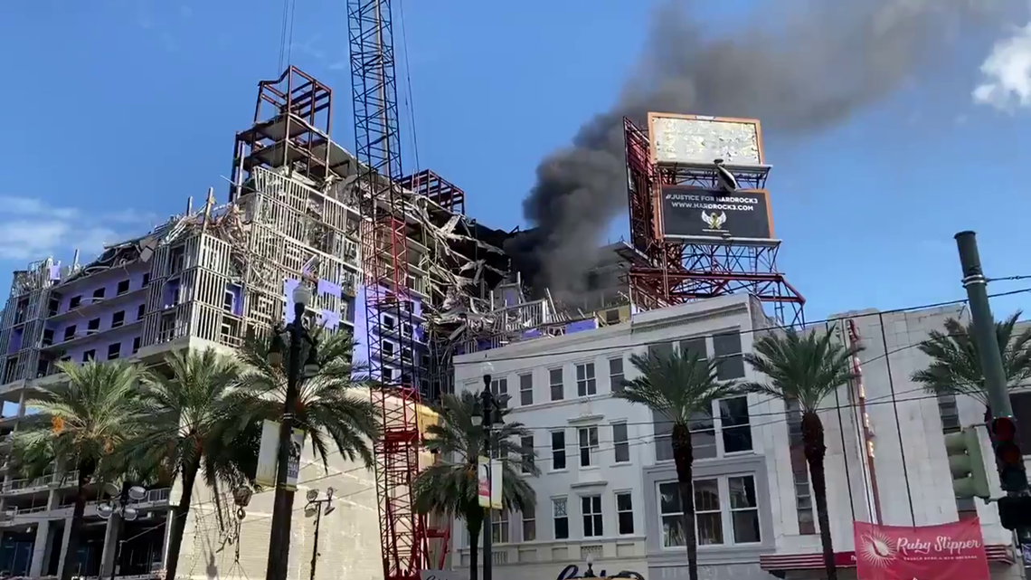 Fire out collapsed Hard Rock hotel site in New Orleans | wwltv.com