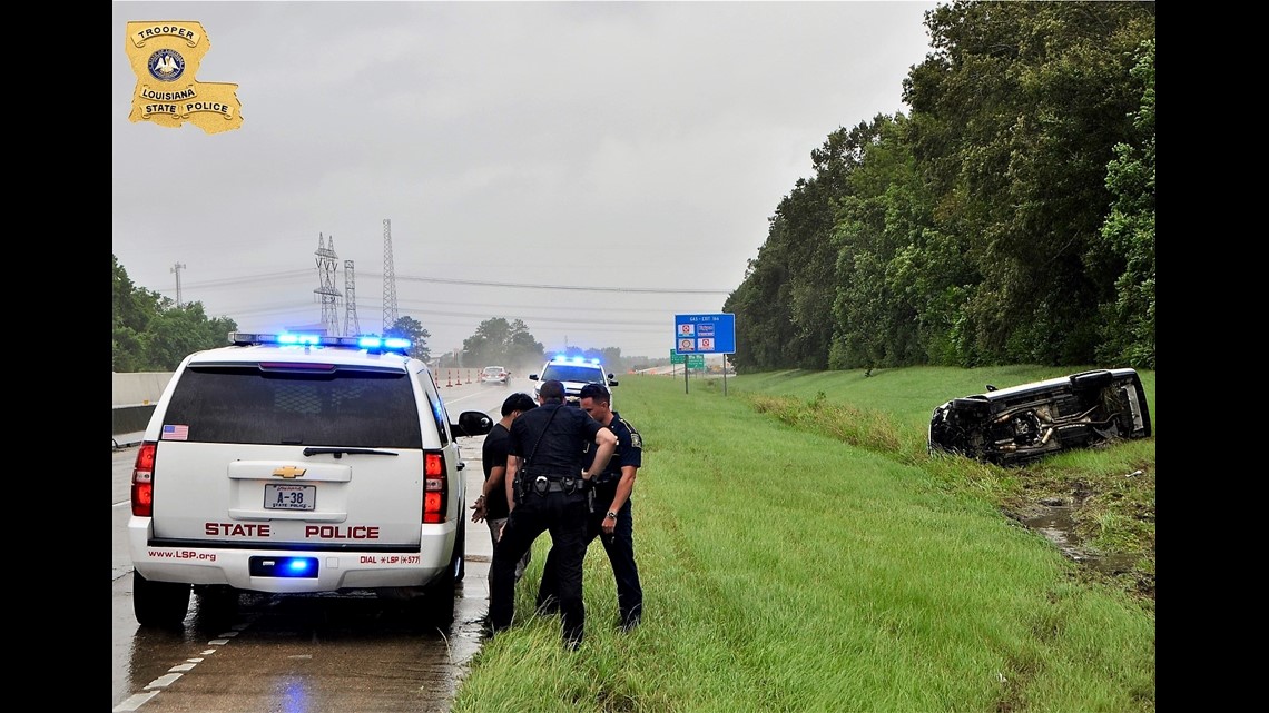 Alleged DWI driver rolls car on I-10 during TS Barry, police find 40 ...