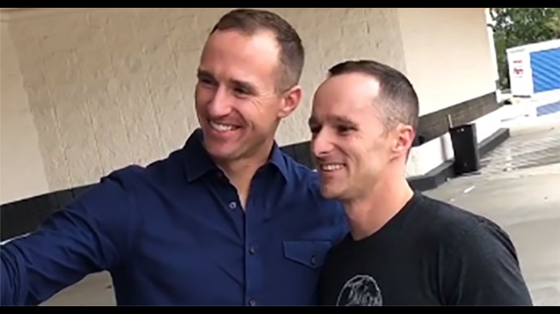 Drew Brees meets lookalike - 'Striking resemblance' | wwltv.com