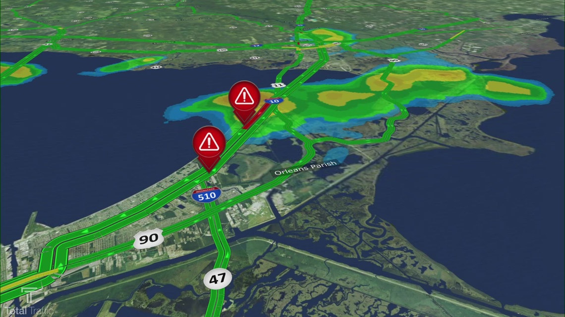 Traffic: New accident on I-10, street flooding still an issue in ...