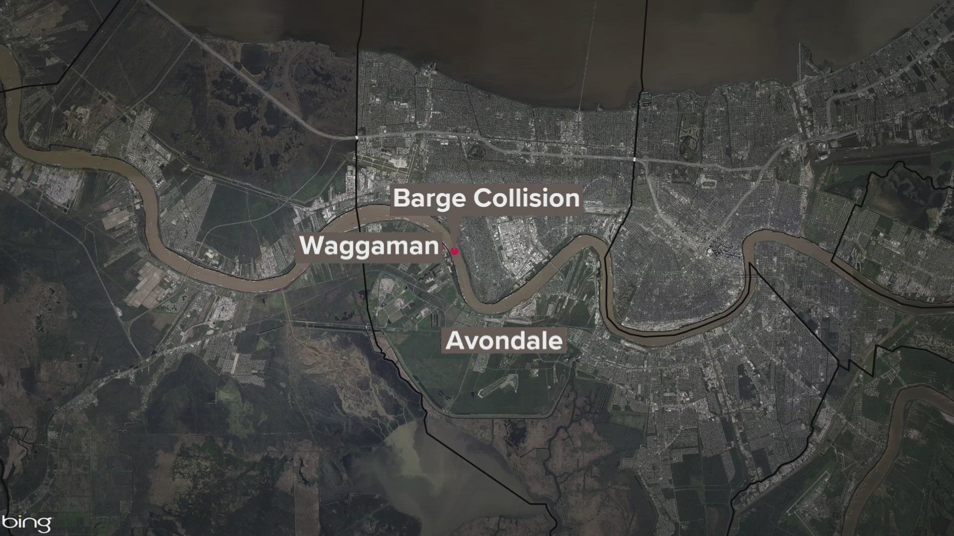 Barge sinks after vessel collision on Mississippi River near New ...