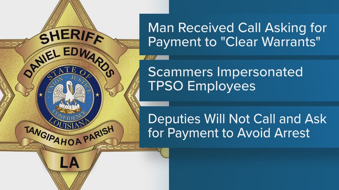 TPSO warns of warrant payment phone scam | wwltv.com