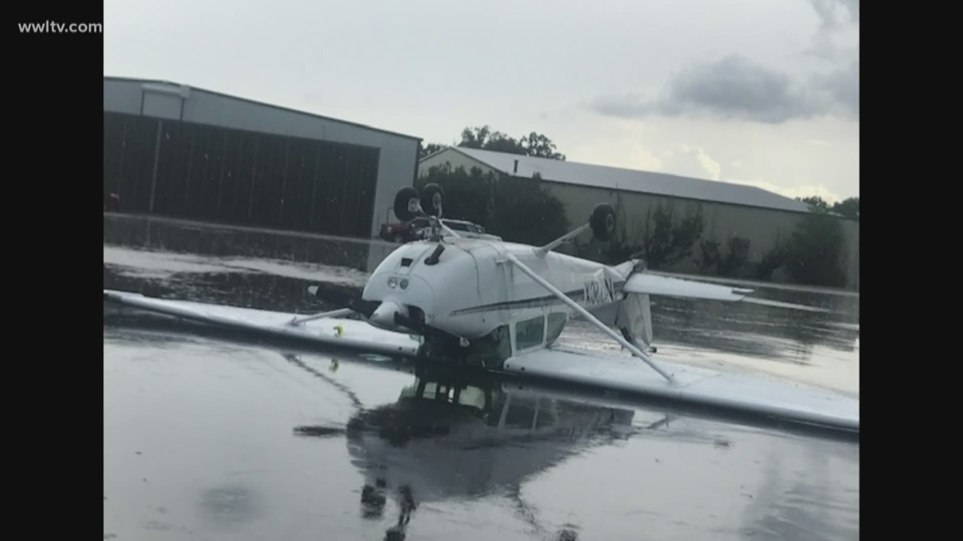 Winds from Tropical Storm Imelda flip airplanes, damage Baton Rouge ...