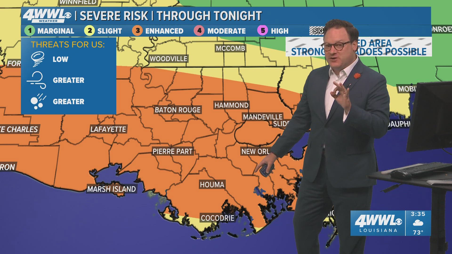Enhanced chance of severe weather Monday night in New Orleans metro ...