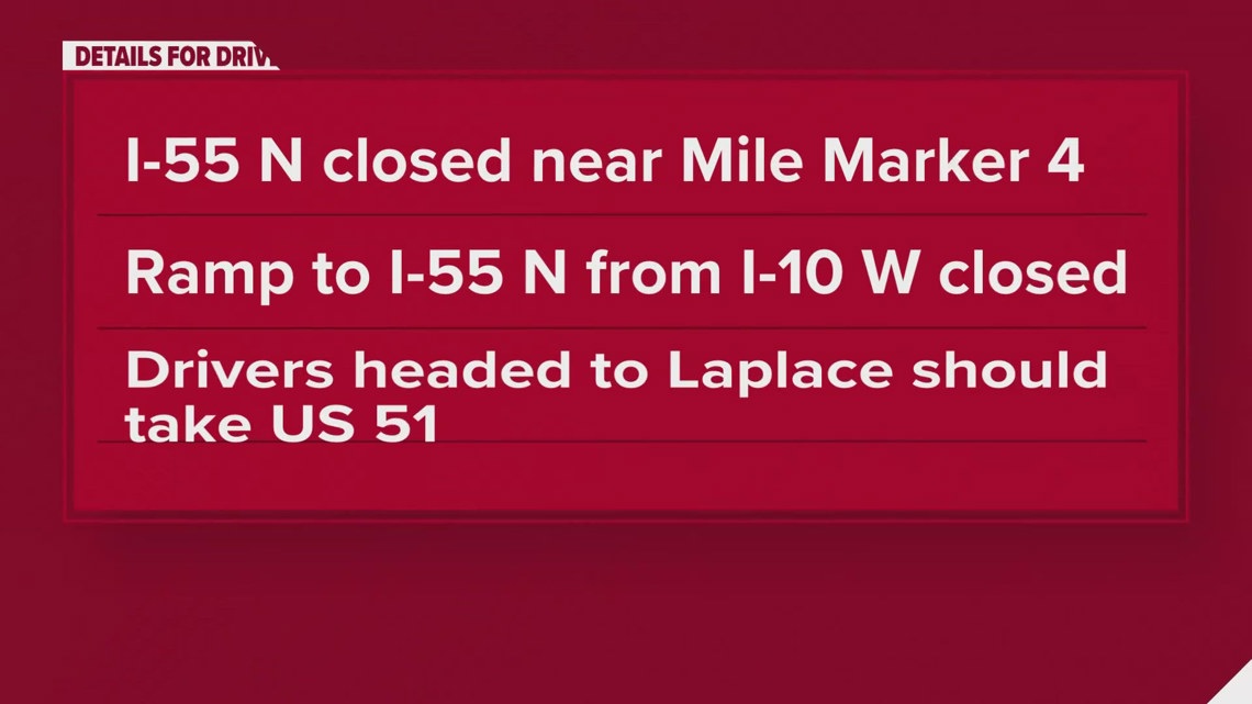 I-55 northbound closed due to crash, state police say | wwltv.com