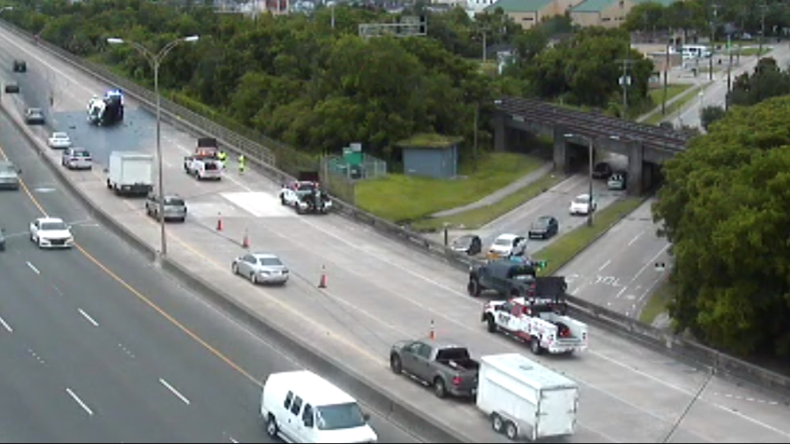 I-610 down to one lane near St. Bernard Avenue due to overturned tanker ...