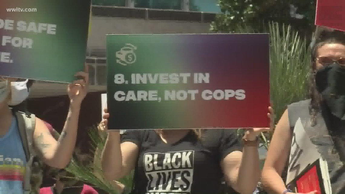 Activists in Duncan Plaza demand divestment of NOPD, reallocation of ...