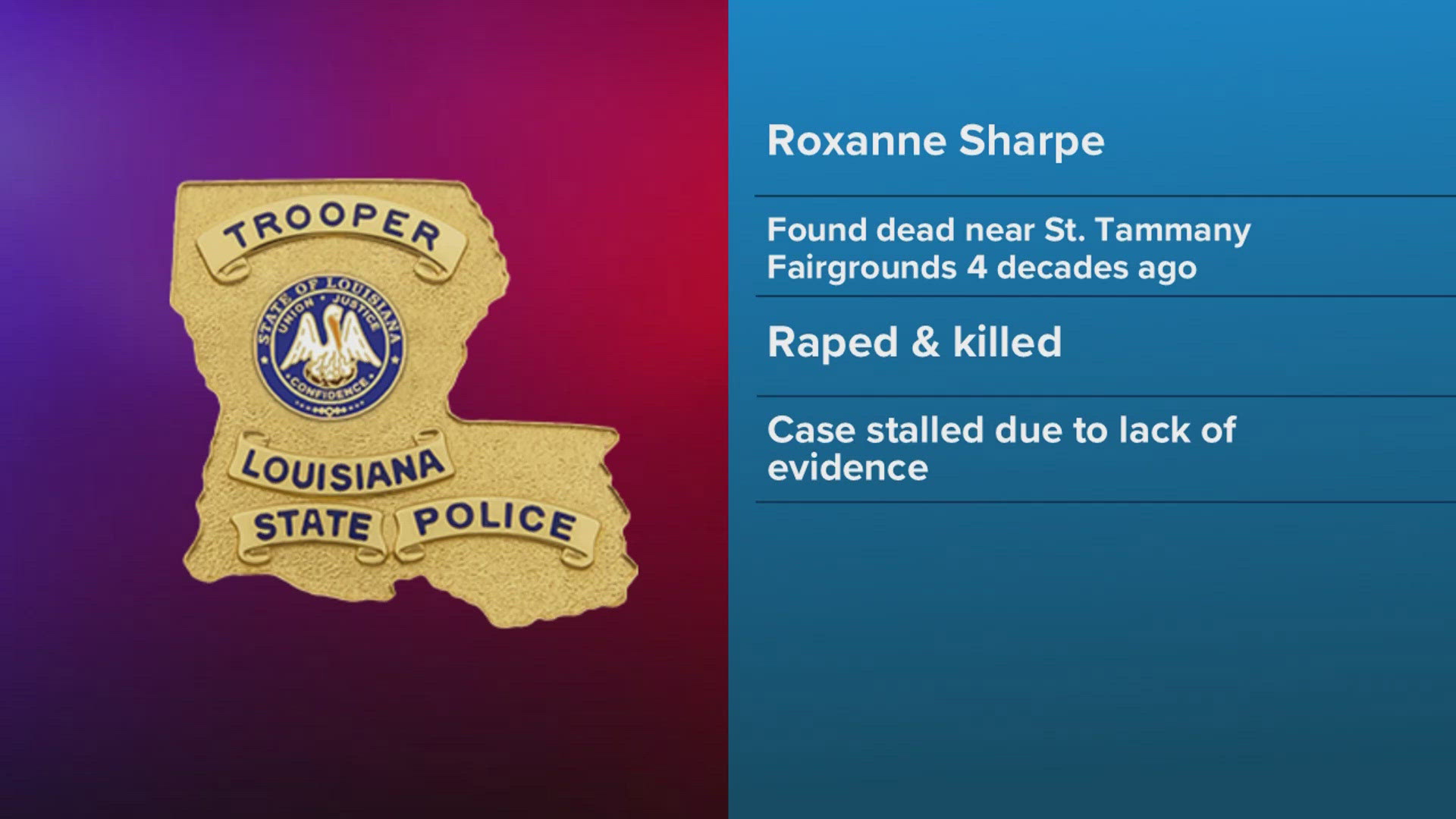 Louisiana State Police charge four in 1982 murder of Roxanne Sharp with ...