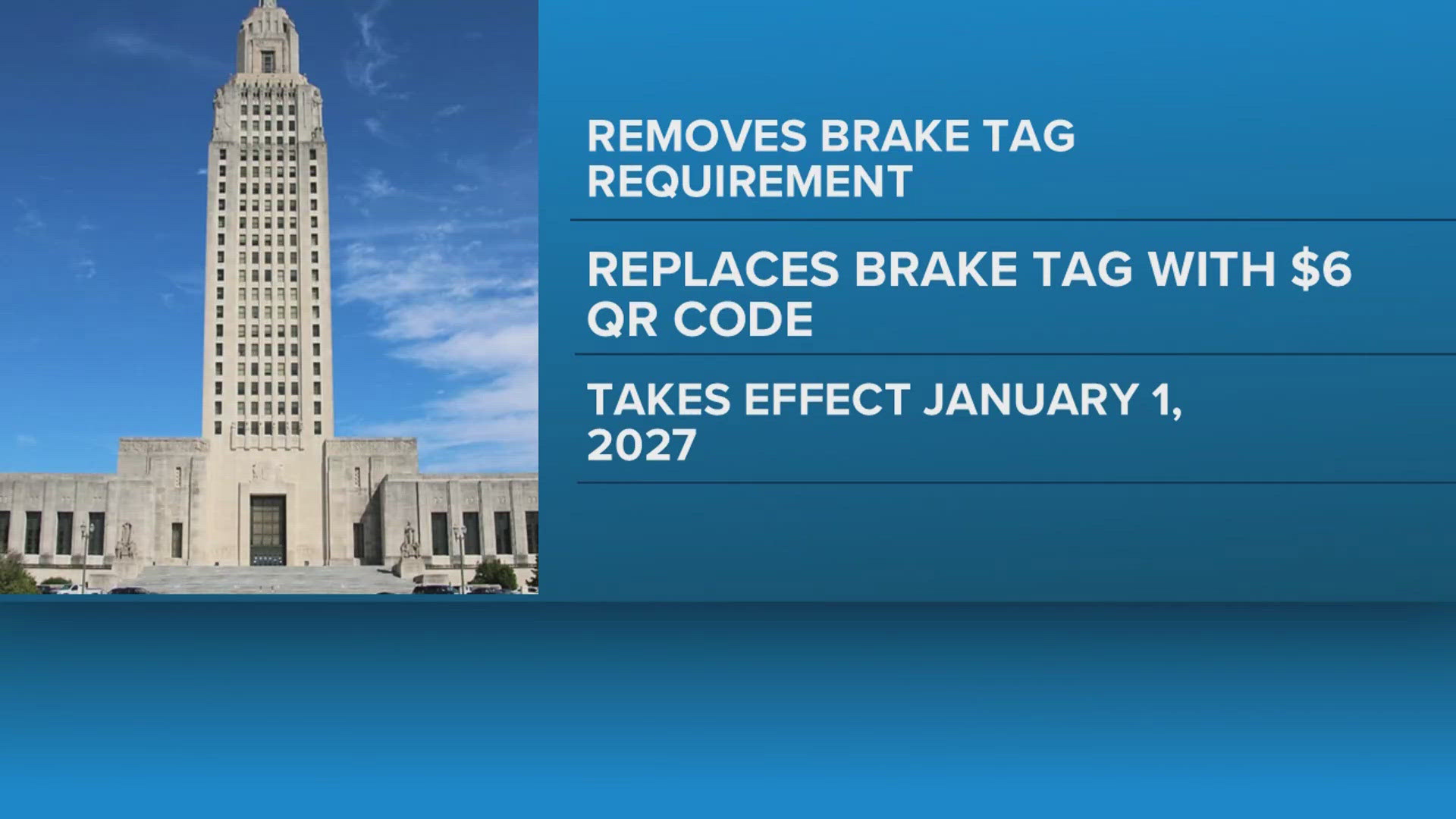 Louisiana to end brake tags and replace with QR code system | wwltv.com