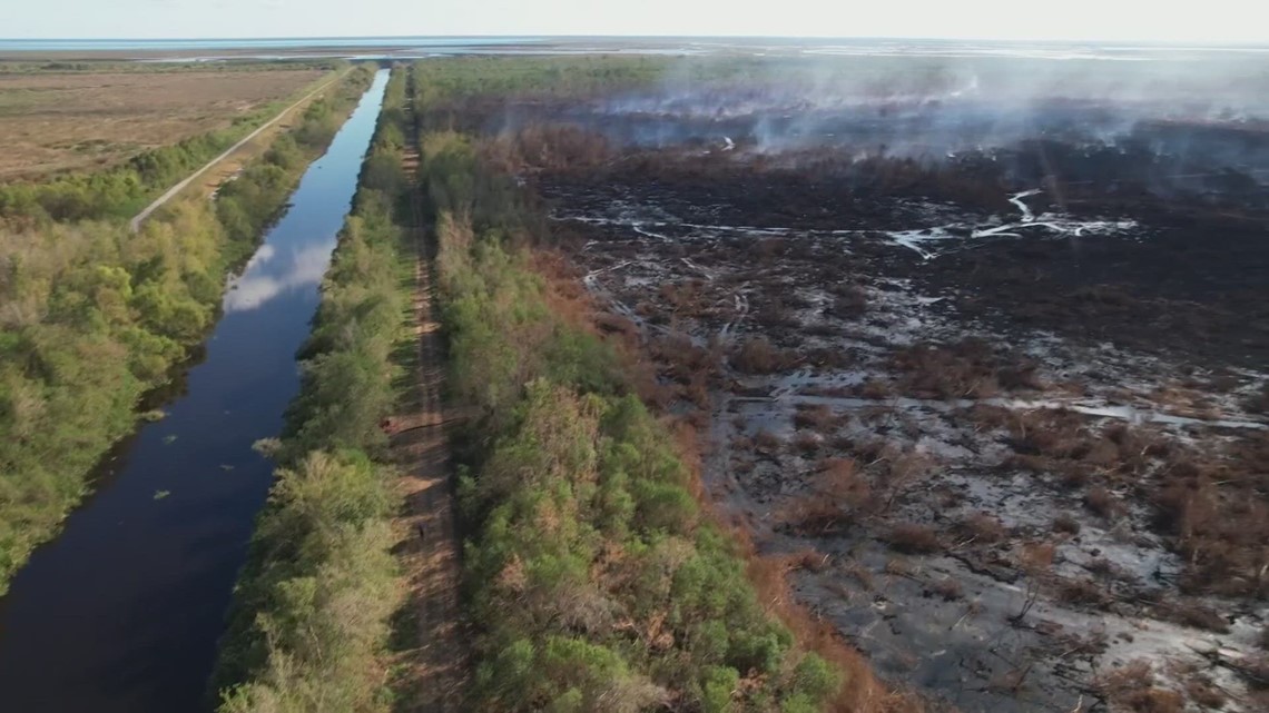 NOFD's 3-week fight continues in challenging battle against New Orleans East marsh fire | wwltv.com