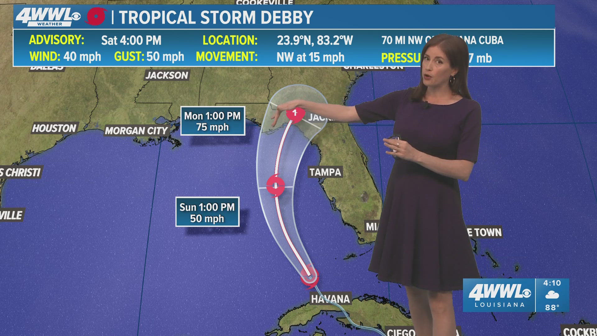 Tropical Storm Debby forms in the Gulf of Mexico heading to Florida ...