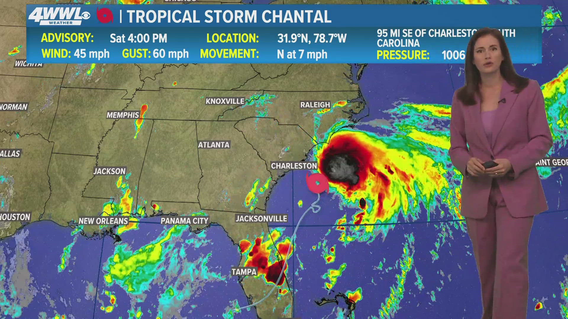 Saturday 6 PM Tropics Update: Tropical Storm Chantal swirls toward ...