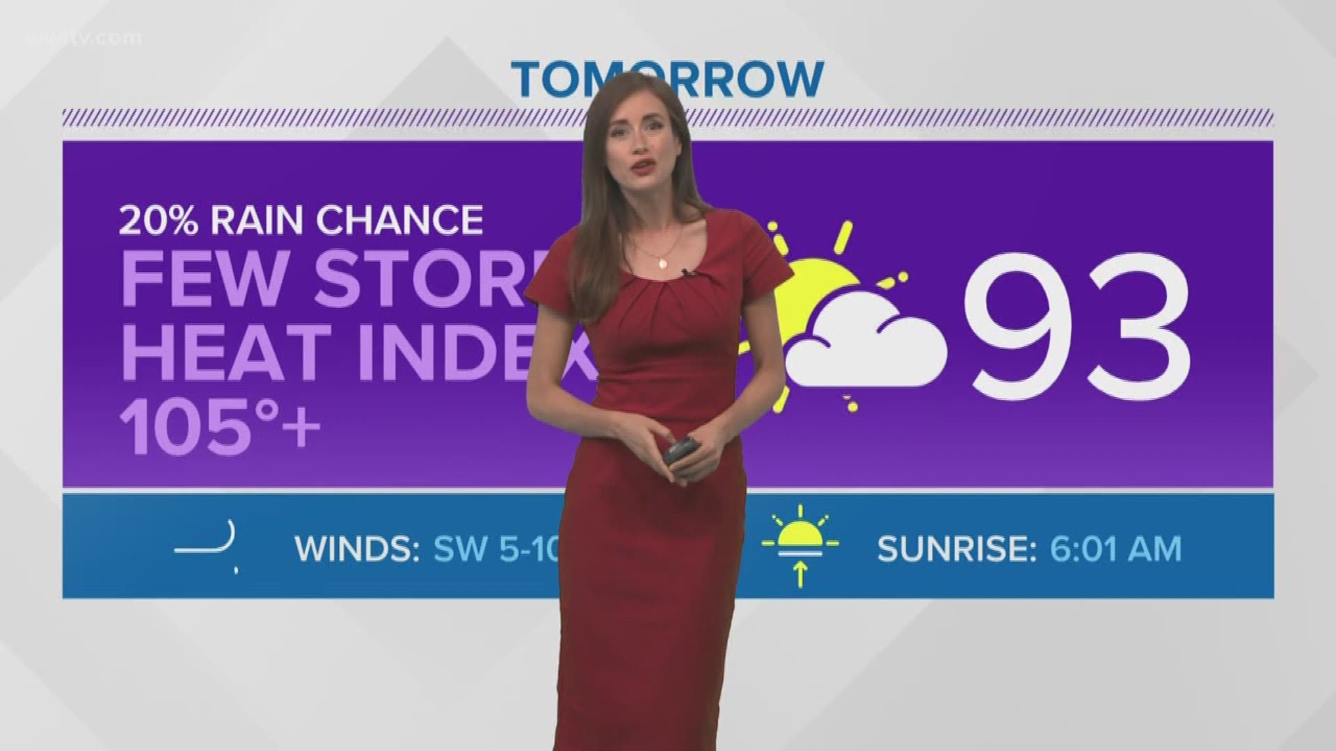 Hot summer weather is back Tuesday with isolated storms | wwltv.com
