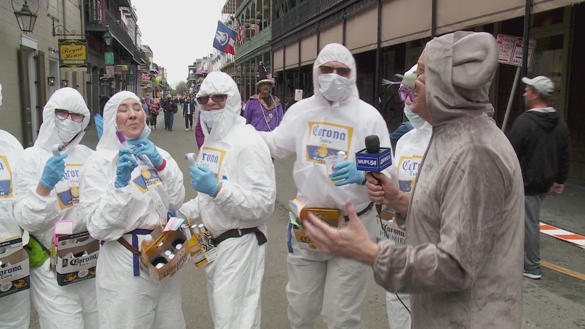 Coronavirus Krewe Da Flu and Hard Rock hotel inspector costumes | wwltv.com