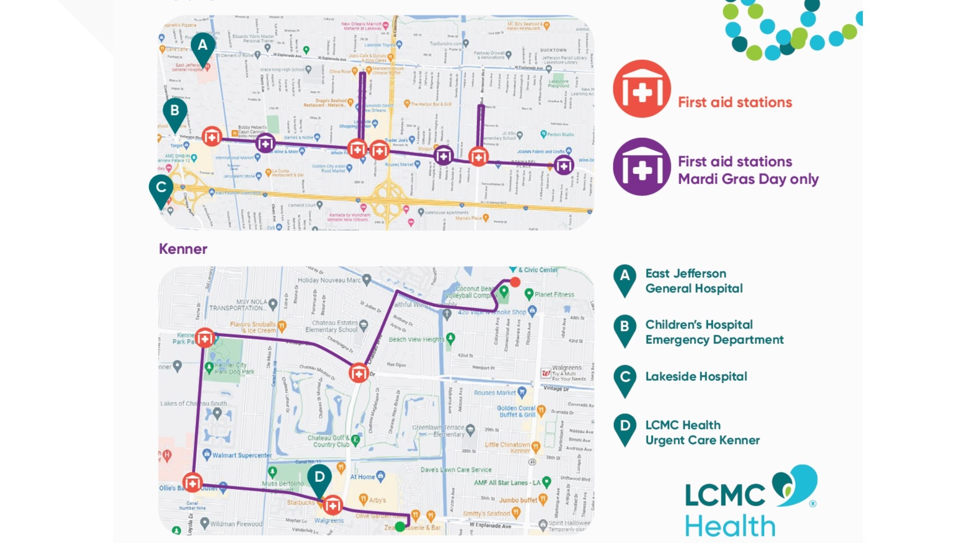 List: First Aid station locations along parade routes | wwltv.com