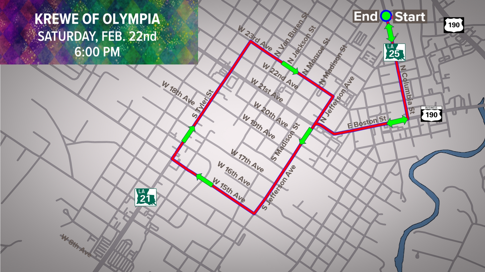 Krewe of Olympia parade route and time 2025 | wwltv.com
