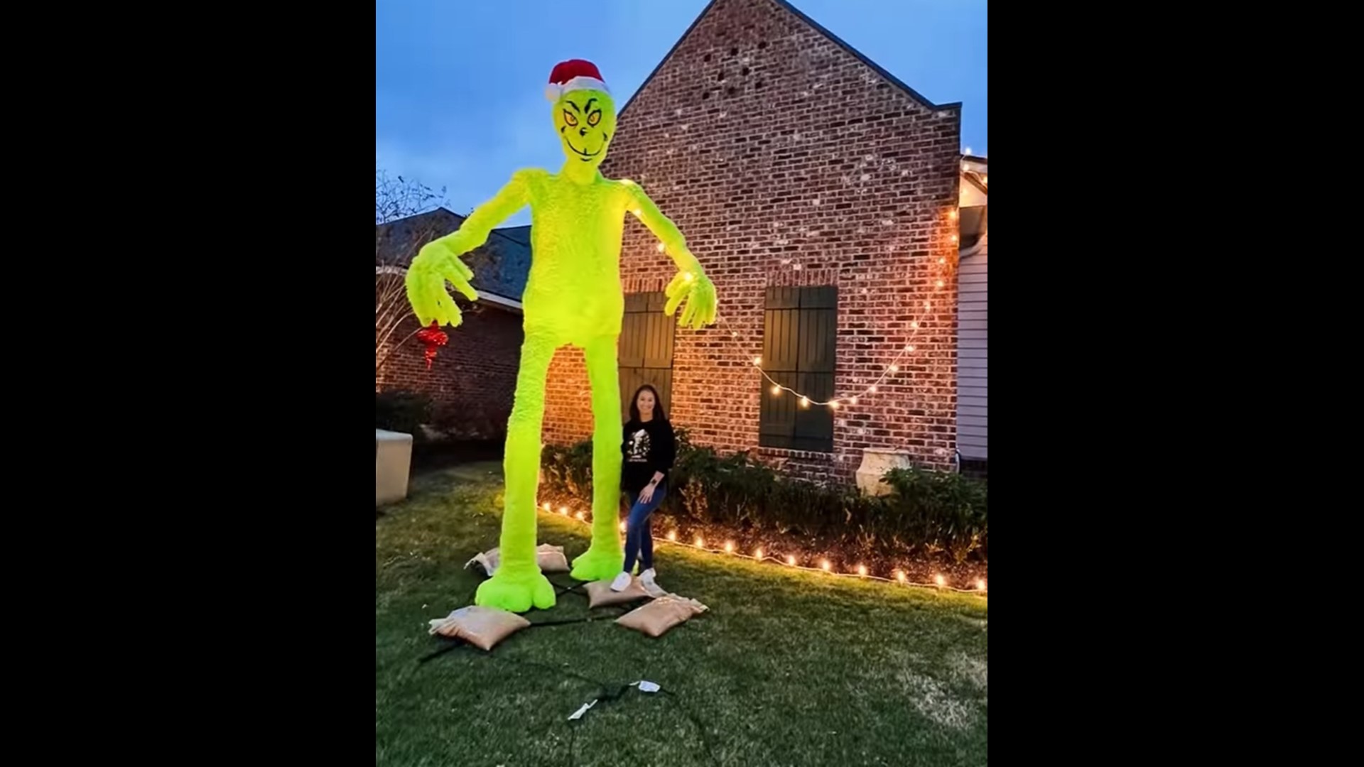 Skeleton decoration transformed into extra-large Grinch | wwltv.com
