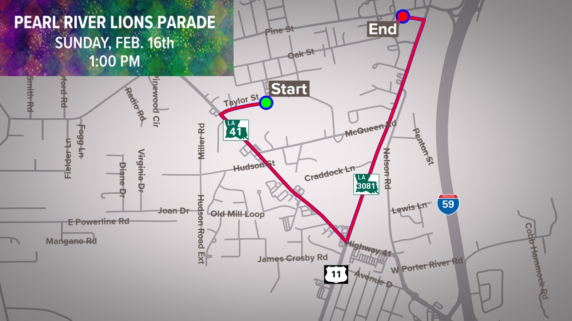 Pearl River Lions parade route and time 2025 | wwltv.com