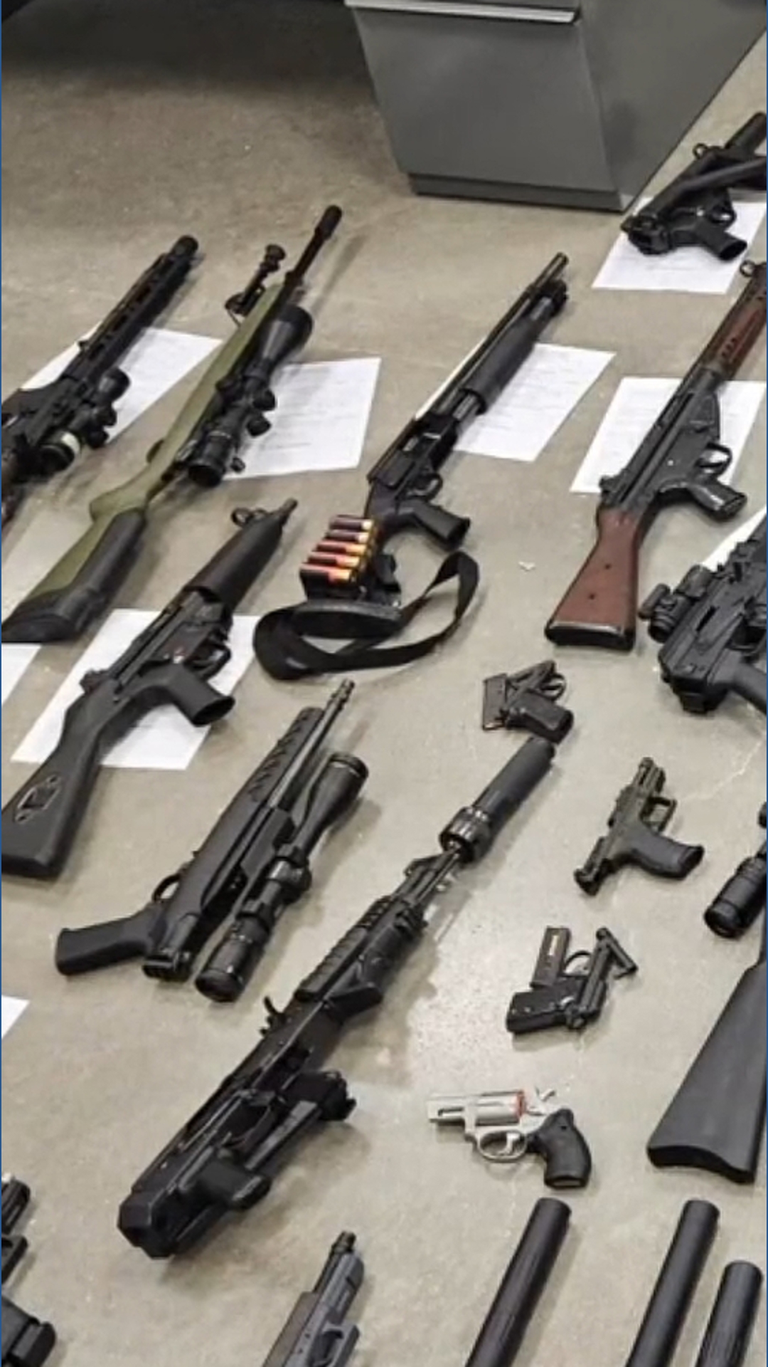 Marijuana ring dismantled: 50 guns seized, suspect at large, officials ...