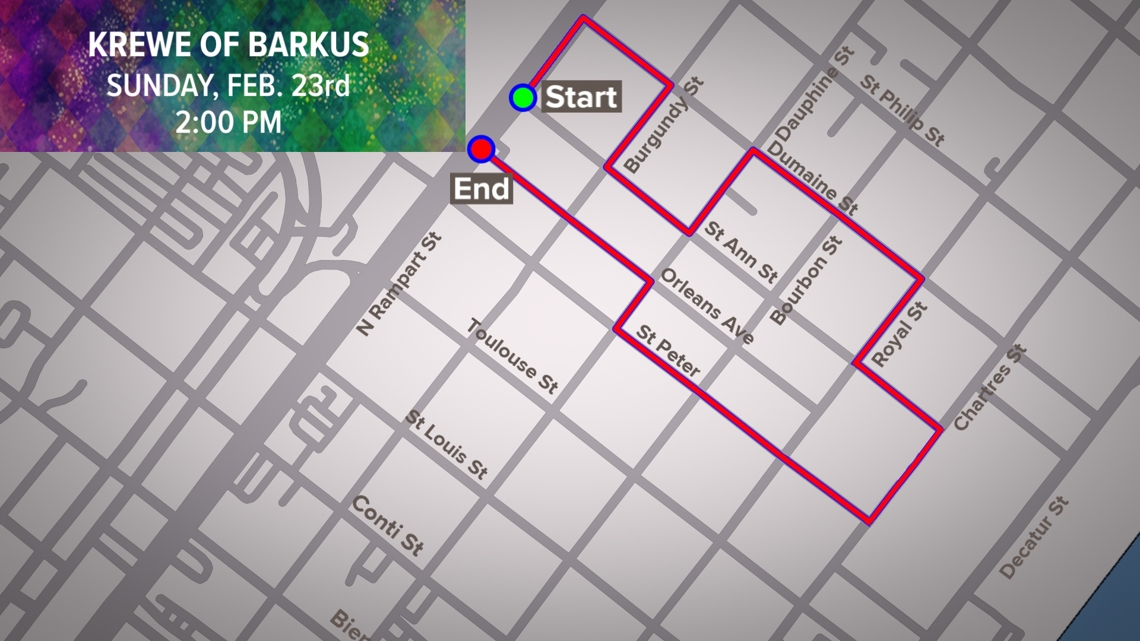 Krewe of Barkus 2025 parade route and time | wwltv.com