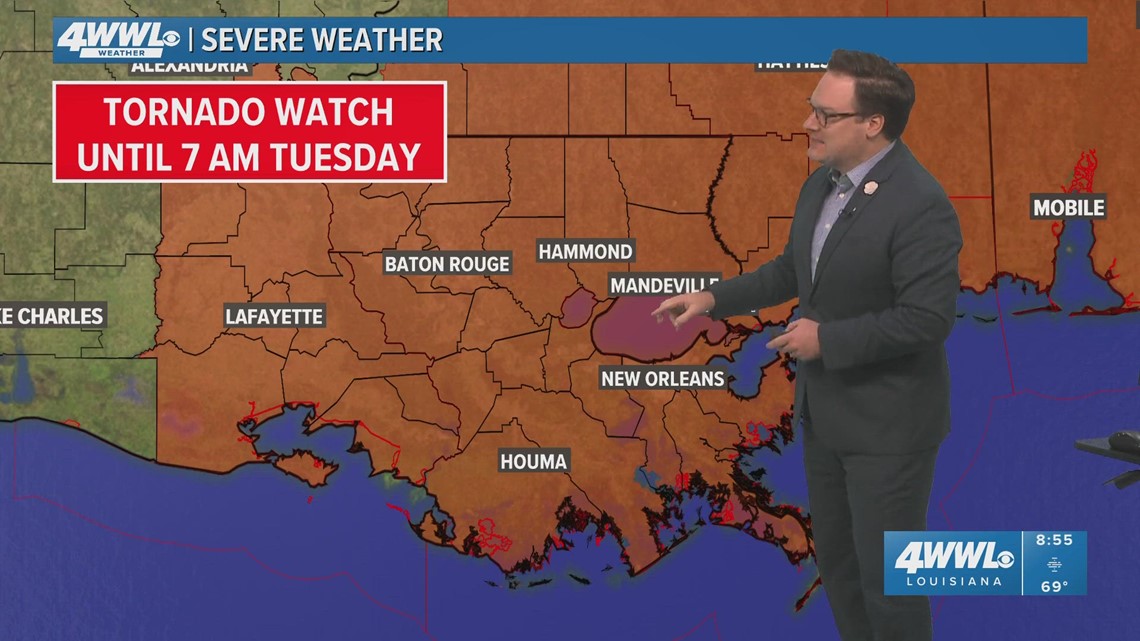 Severe Weather update | Tornado watch extended until 7 AM Tuesday ...