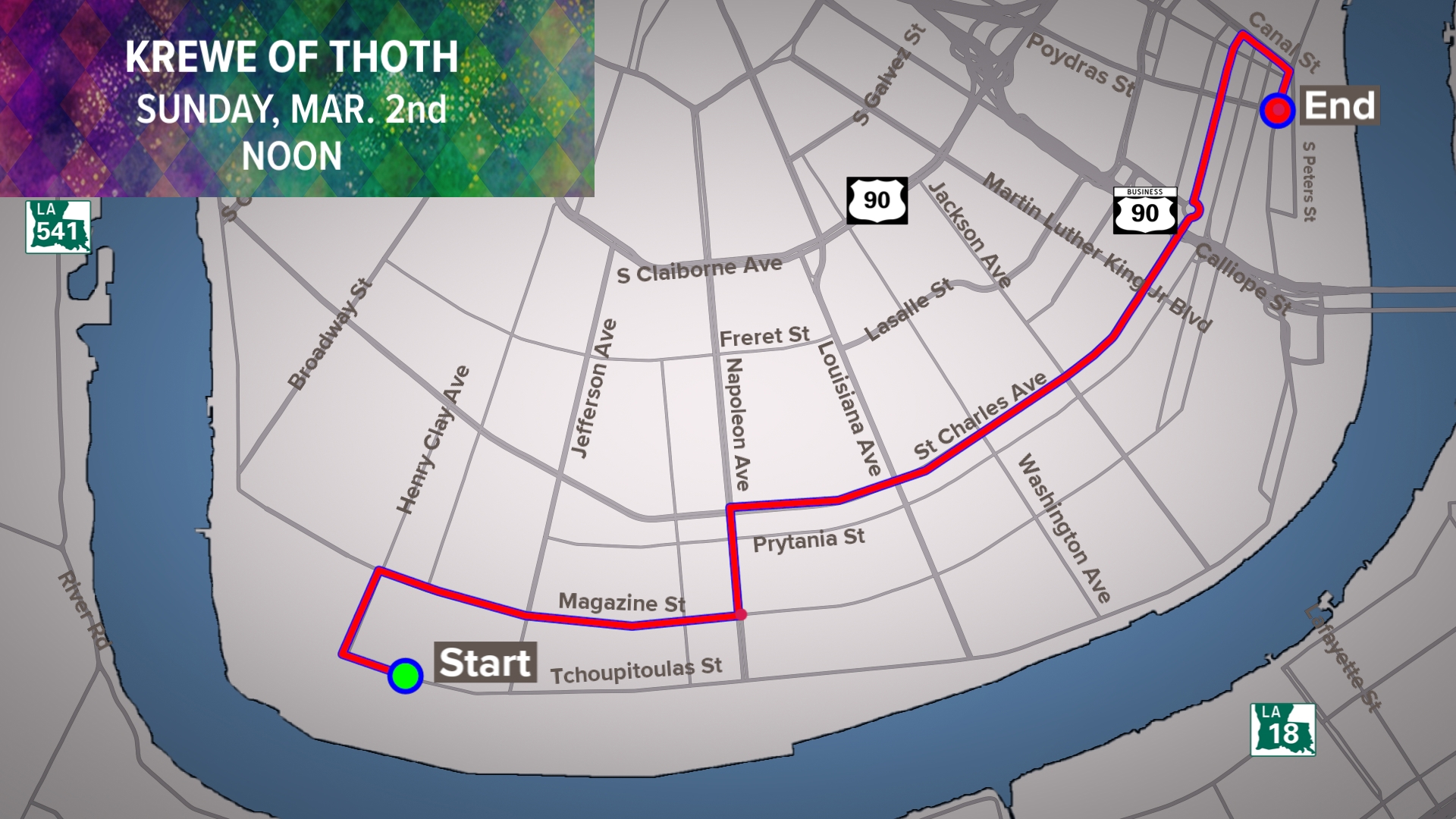 Krewe of Thoth parade route and time | wwltv.com