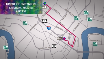 Krewe of Endymion parade route and time 2025 | wwltv.com