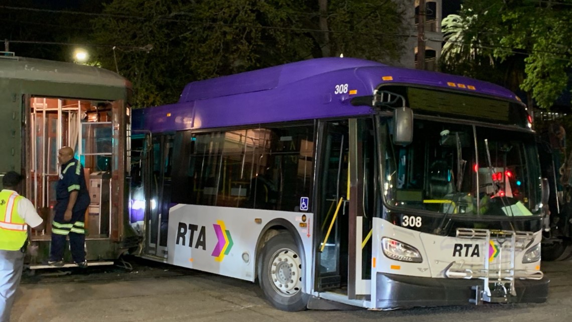 RTA bus and streetcar crash into each other on St. Charles | wwltv.com