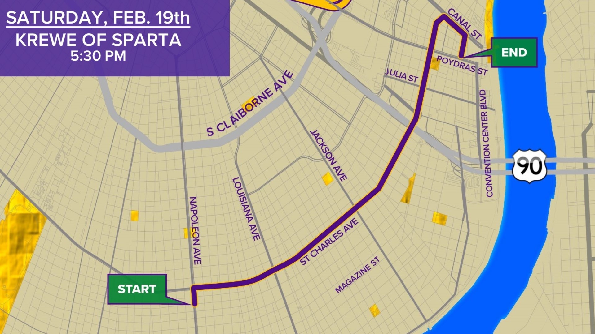 Krewe of Sparta parade route, start time | wwltv.com