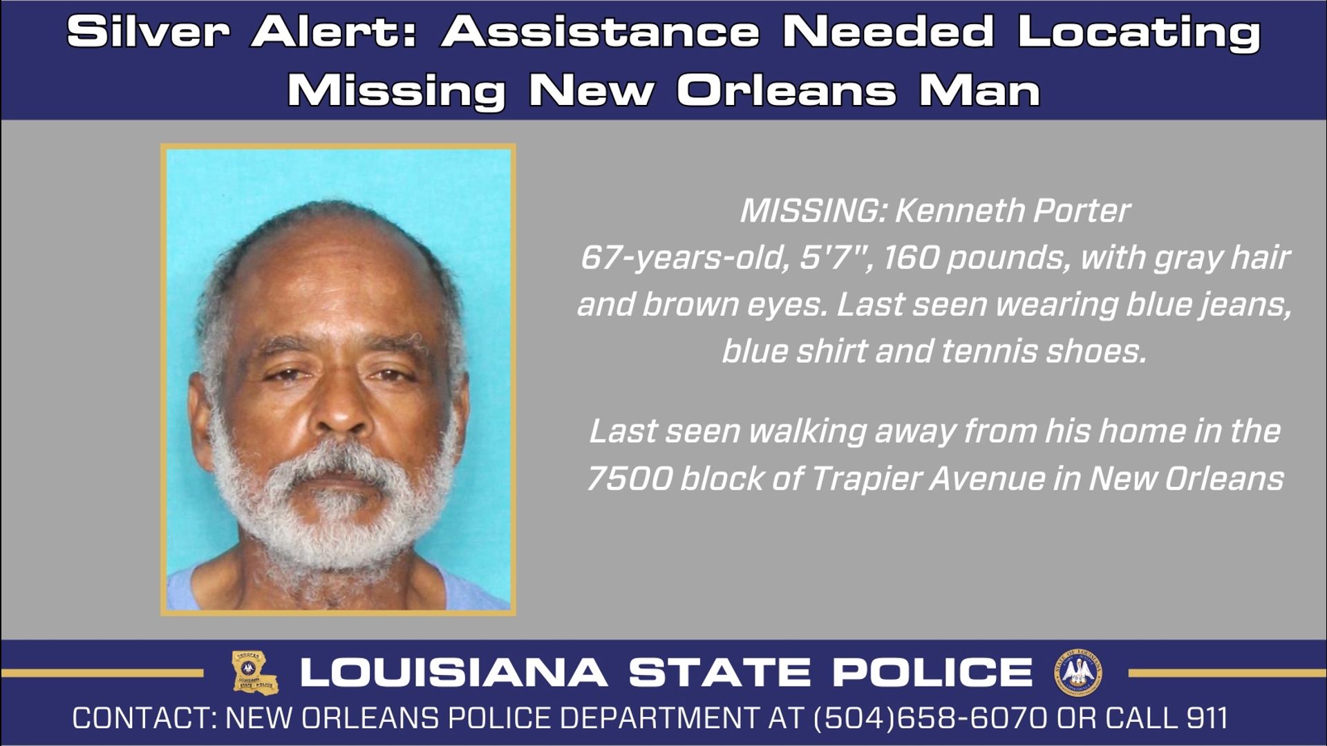 67-year-old man with medical condition found after family reports him missing, LSP says | wwltv.com