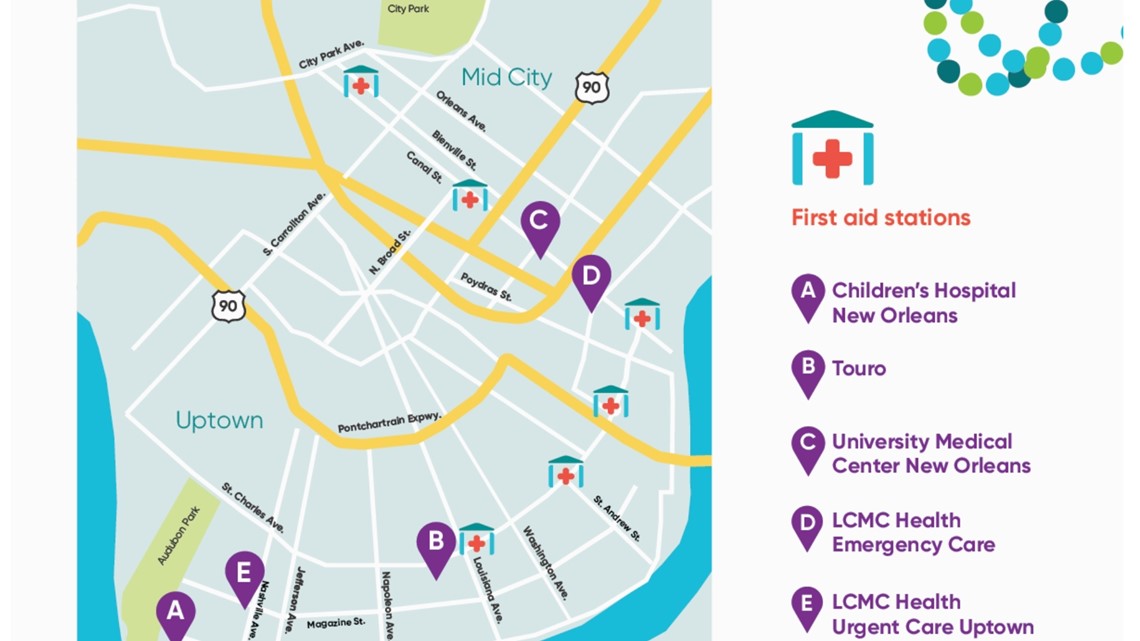 List: First Aid station locations along parade routes | wwltv.com