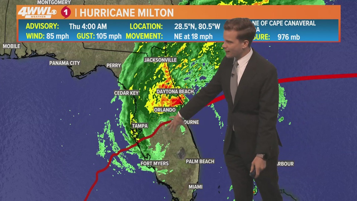 5 AM Tropical Update: Hurricane Milton continues its trek east as a Cat ...