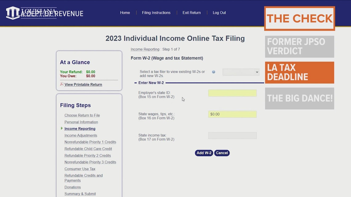 LA State Income tax deadline is approaching | wwltv.com
