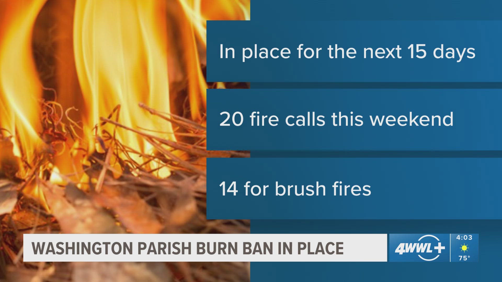Burn ban in effect for Washington Parish | wwltv.com